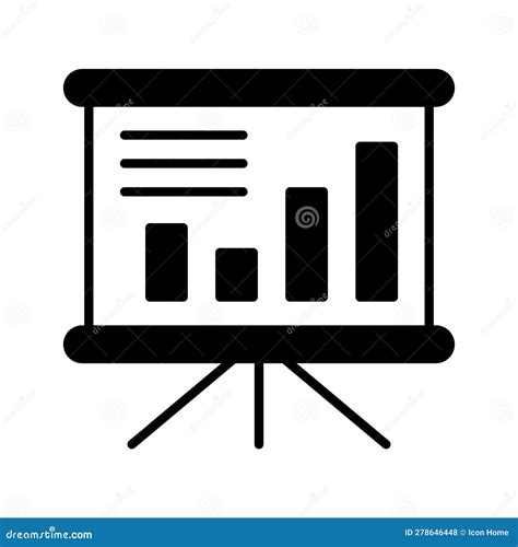 Bar Chart On Board Denoting Vector Of Presentation Board In Modern Style Stock Vector