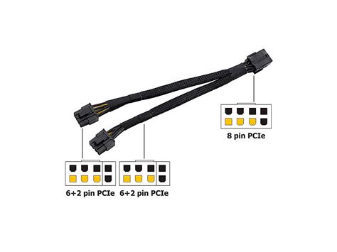 8Pin PCI Express Graphics Video Card GPU VGA 8 Pin Female to Dual GPU ...