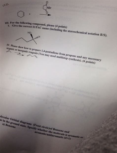 Solved For The Following Compound Please Give The Correct