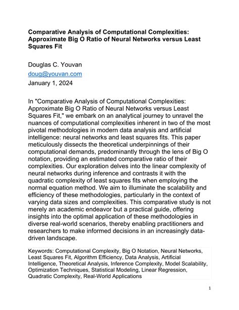 PDF Comparative Analysis Of Computational Complexities Approximate
