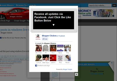 Advance Tuts How To Add Pop Up Facebook Like Box For Blog And Website