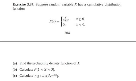 Solved Exercise Suppose Random Variable X Has A Chegg