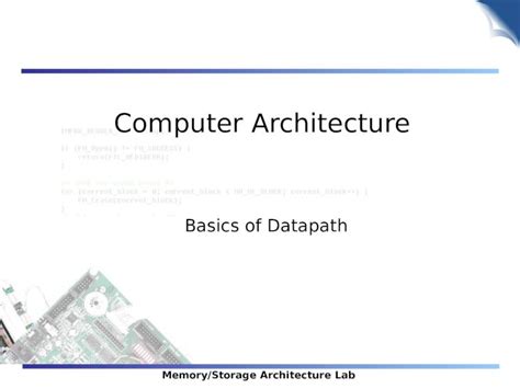 ppt memory storage architecture lab computer architecture basics of