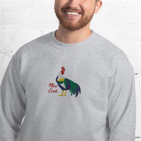 Nice C0ck Embroidered Unisex Crewneck Sweatshirt Moesews