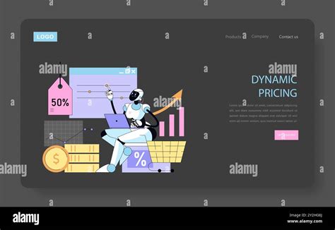 Artificial Intelligence Optimizing Dynamic Pricing Strategy A Robot Adjusts Prices On A Digital