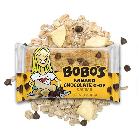 Gluten Free Oat Bars Bobos Banana Chocolate Chip Vegan 12 Pack