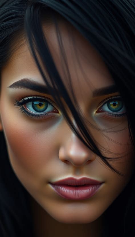 Beautiful Black Hair Green Image Free Ai Generator Makepix