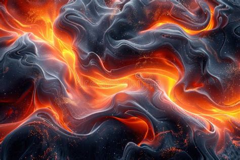 Abstract Molten Lava Flow Generative Ai Stock Illustration Illustration Of Black Energetic