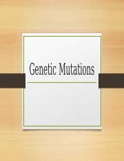 Genetic Mutation TYPES SLIDES 1 Pptx Genetic Mutations Mutations Changes In DNA Mutation