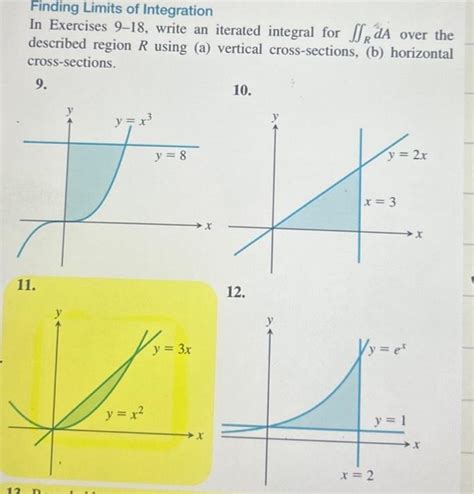 Solved Finding Limits Of Integration In Exercises 9 18 Chegg Com