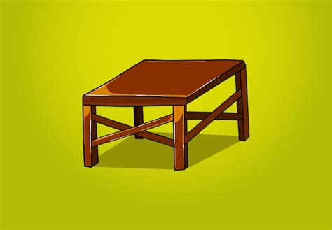 Conception De Vecteur De Dessin Animé De Table Basse Vecteur Premium
