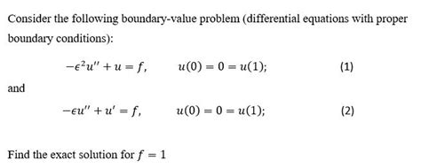 Solved Consider The Following Boundary Value Problem