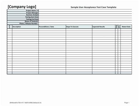 Master Test Plan Template Beautiful Test Plan Template Testing Excel