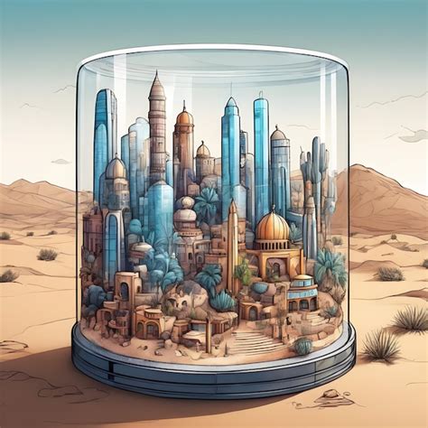 Premium Photo Modern City Inside Glass