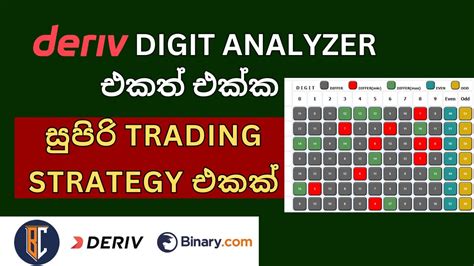 deriv binary new sinhala trading strategy digit analyzer ep 137