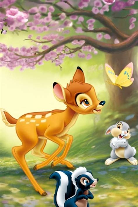 Disney World Bambi And Friends Cartoon Wallpaper