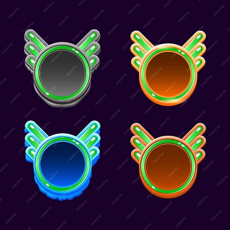 Premium Vector Funny Gui Colorful Rounded Wooden And Jelly Frame