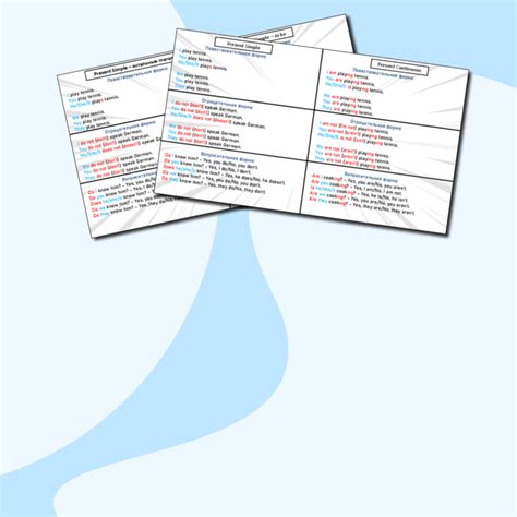 Таблица Present Simple