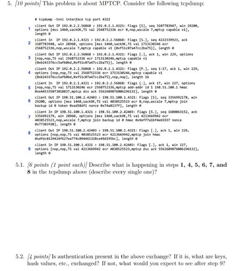 Solved Tcpdump Tnni Interface Tcp Port 4321 Client Out
