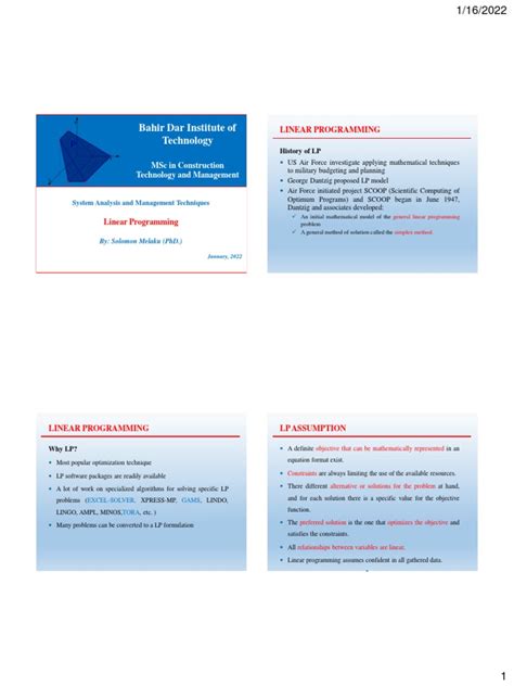 Linear Programming Pdf Mathematical Optimization Linear Programming