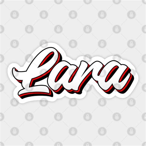 Lara Name Cool 70s Retro Font Lara Name Cool 70s Retro Font Sticker TeePublic