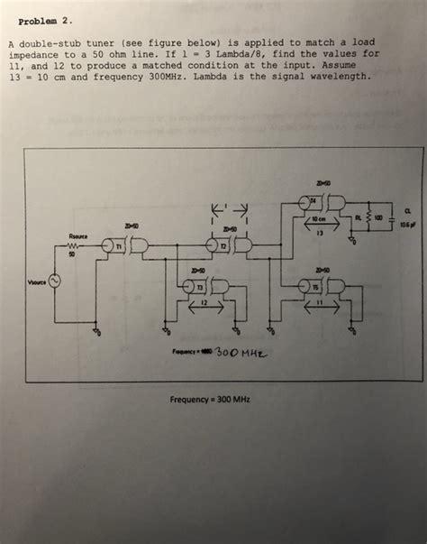 Solved Problem A Double Stub Tuner See Figure Below Is Chegg Com