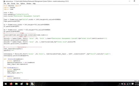 Download New Restaurant Management System Python Tkinter Project In Python With Source Code