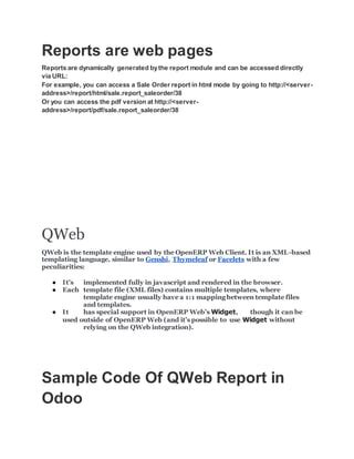QWeb Report In Odoo PDF