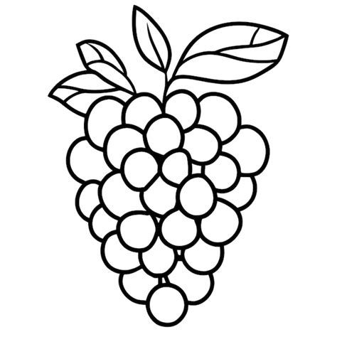A Black And White Drawing Of A Raspberry With A Leaf On It Premium Ai