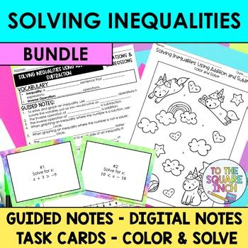 Solving Inequalities Using Addition Subtraction Bundle TPT