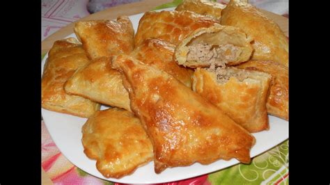 Слоеные пирожки с мясом Рецепт Youtube