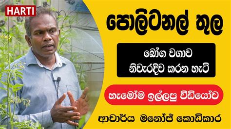 පොලිටනල් තුල බෝග වගාව නිවැරදිව කරන හැටි ආචාර්ය මනෝජ් කොඩිකාර Youtube