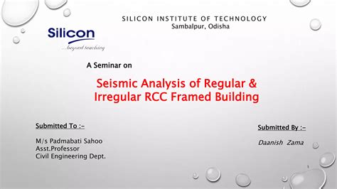 seismic analysis of regular and irregular rcc frame structures pptx