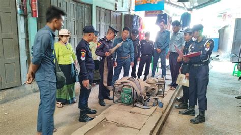 ကြို့ပင်ကောက်မြို့မဈေး မီးဘေးကြိုတင်ကာကွယ်ရေးအတွက် မီးသတ်ပစ္စည်းများ က