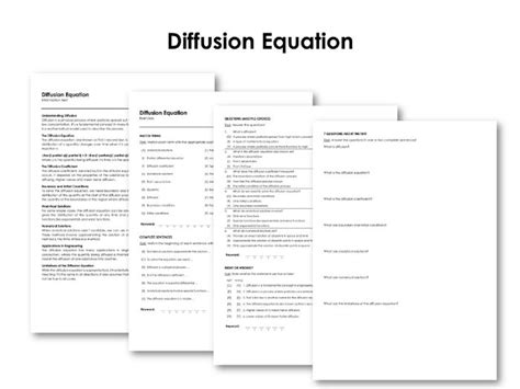 Diffusion Equation Teaching Resources