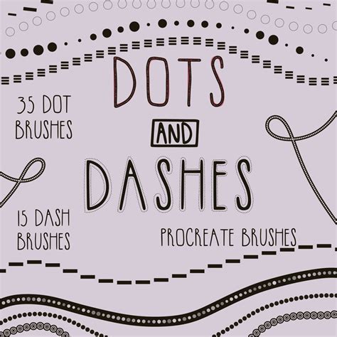 Dots And Dash Procreate Brush Set Dashed Brushes Dot Brush Etsy
