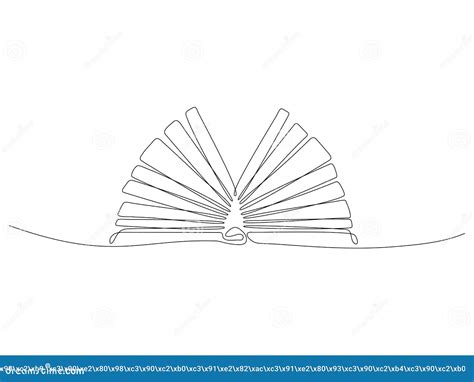 Book Continuous One Line Art Stock Illustration Illustration Of