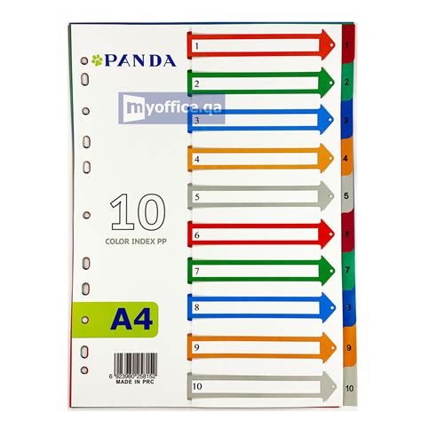 Pvc Index Divider 1 10 Color A4 In Qatar Pvc Index Divider 1 10 Color A4 In Qatar