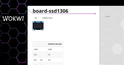 Board Ssd1306显示模块参考 Wokwi Docs