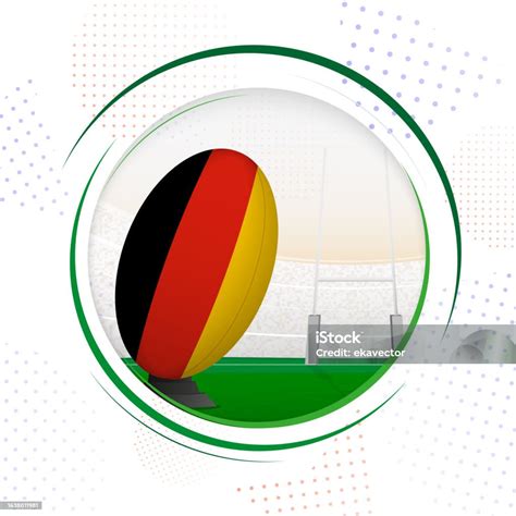 럭비 공에 독일의 국기입니다 독일 국기가 있는 둥근 럭비 아이콘 0명에 대한 스톡 벡터 아트 및 기타 이미지 0명 Championship 경쟁 Istock
