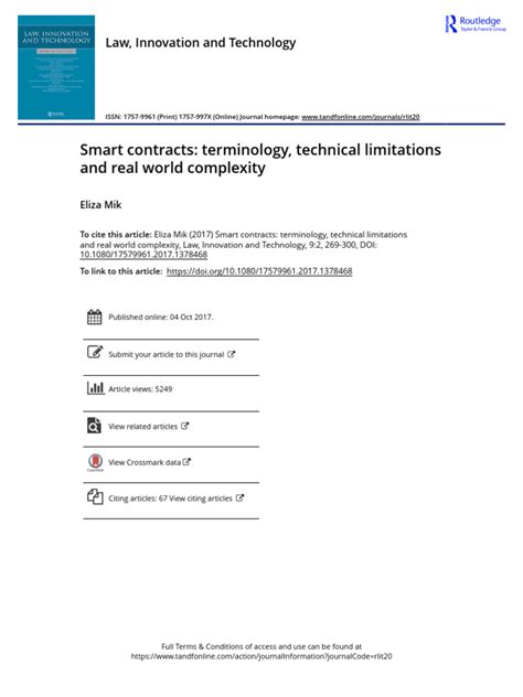eliza mik smart contracts terminology technical limitations and real