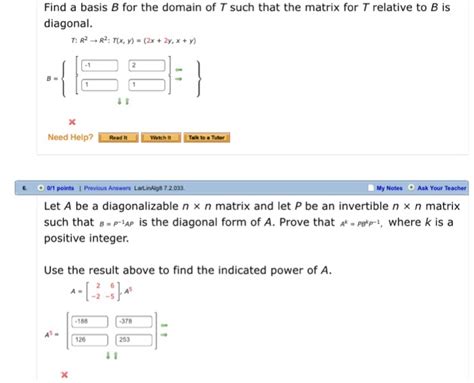 Solved Find A Basis B For The Domain Of T Such That The Chegg Com