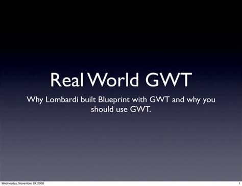 Building Blueprint With Gwt PPT