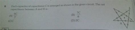 Each Capacitor Of Capacitance Is Arranged As Shown In The Given Circuit The Net Capacitance