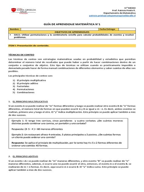 permutaciones y combinatoria pdf combinatoria permutación
