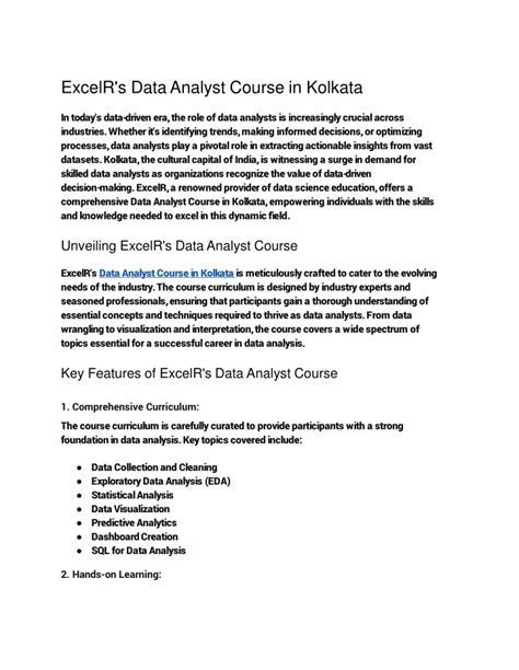 Ppt Data Analyst Course In Kolkata Ppt Powerpoint Presentation Free Download Id13161479