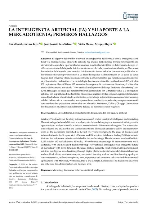 Pdf La Inteligencia Artificial Ia Y Su Aporte A La Mercadotecnia