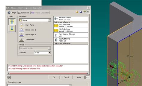 Solved Bolted Connection Fails To Create Hole Autodesk Community