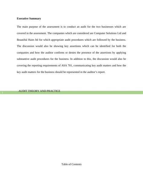 Audit Theory And Practice Desklib