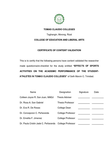 Certificate Of Content Validation Pdf